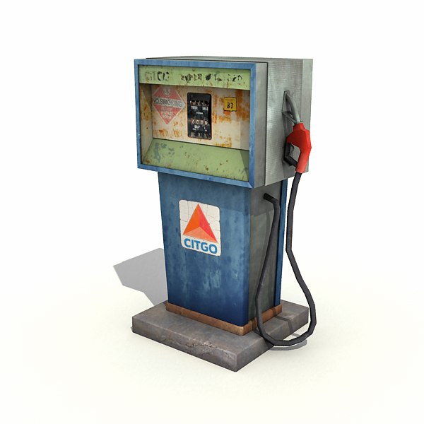 3d low-poly gas pump