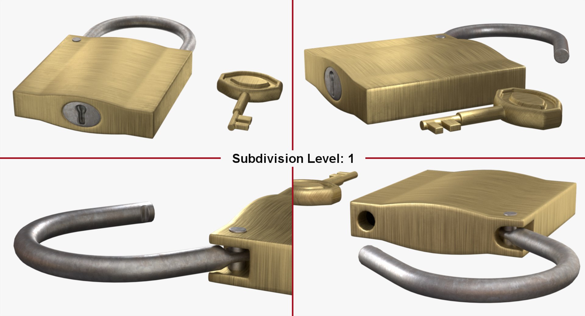 Lock Key Padlock 3d Model