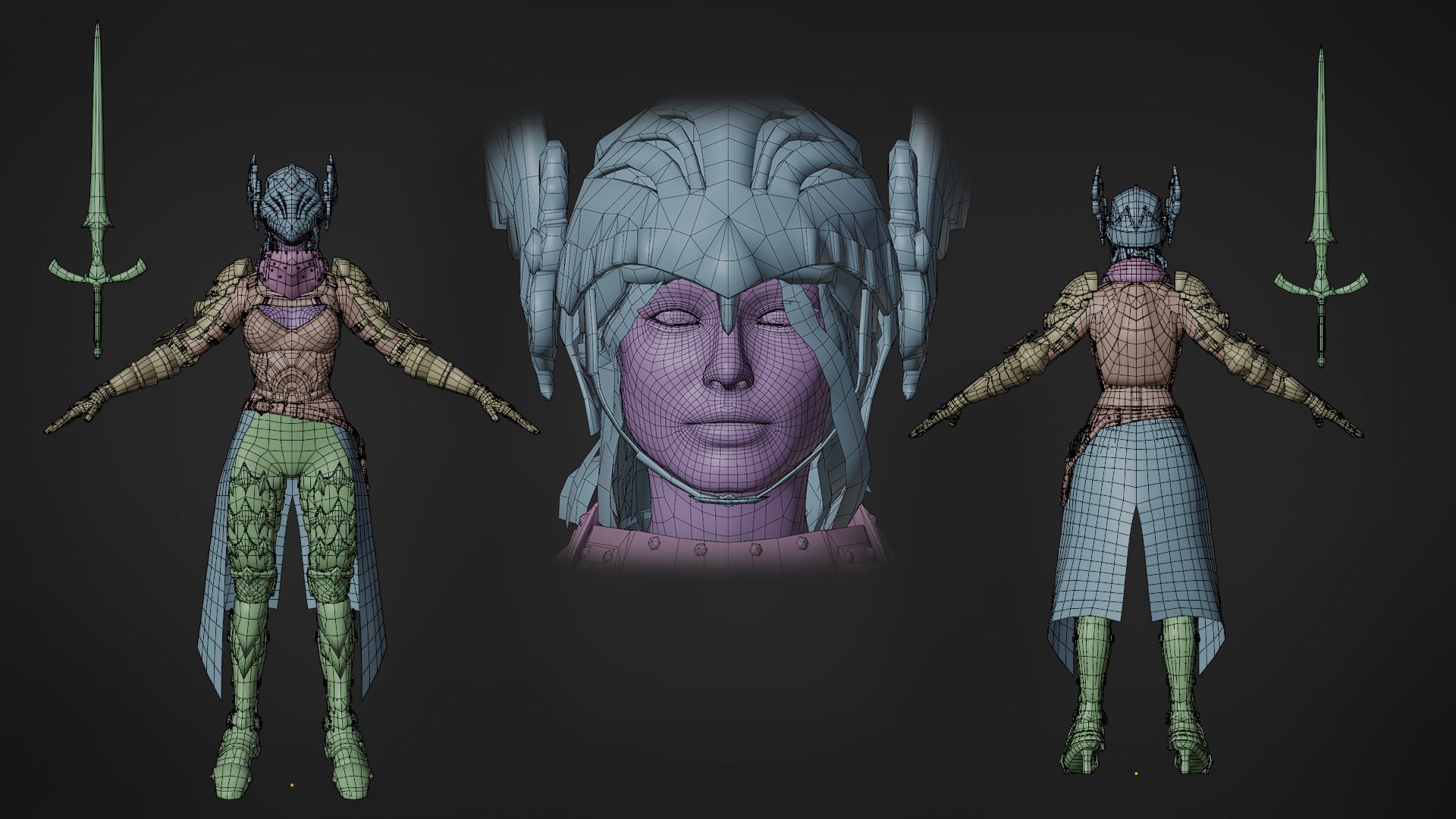 Girl Knight model - TurboSquid 2050780