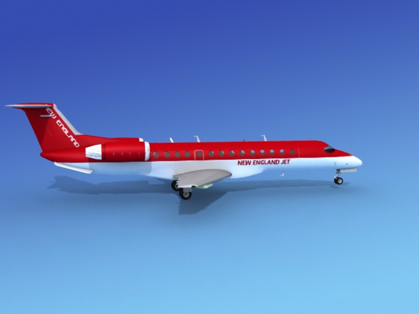 embraer erj jets 3d obj