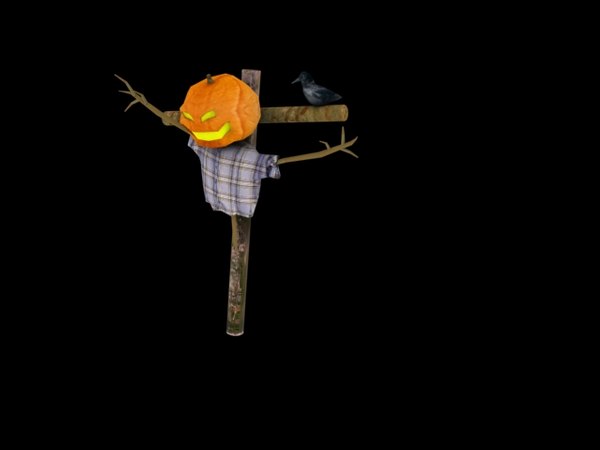 3d scarcrow halloween model