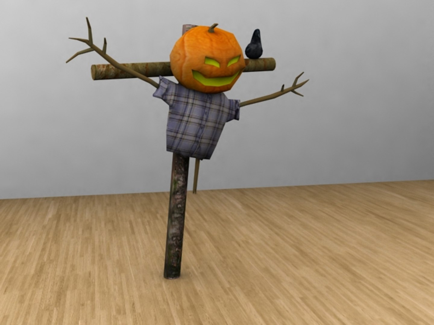 3d scarcrow halloween model