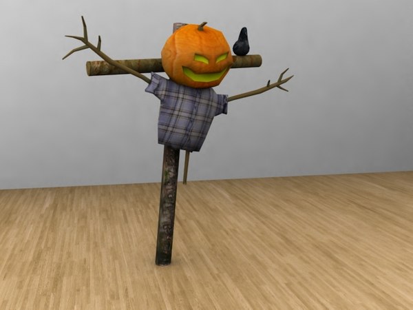 3d scarcrow halloween model
