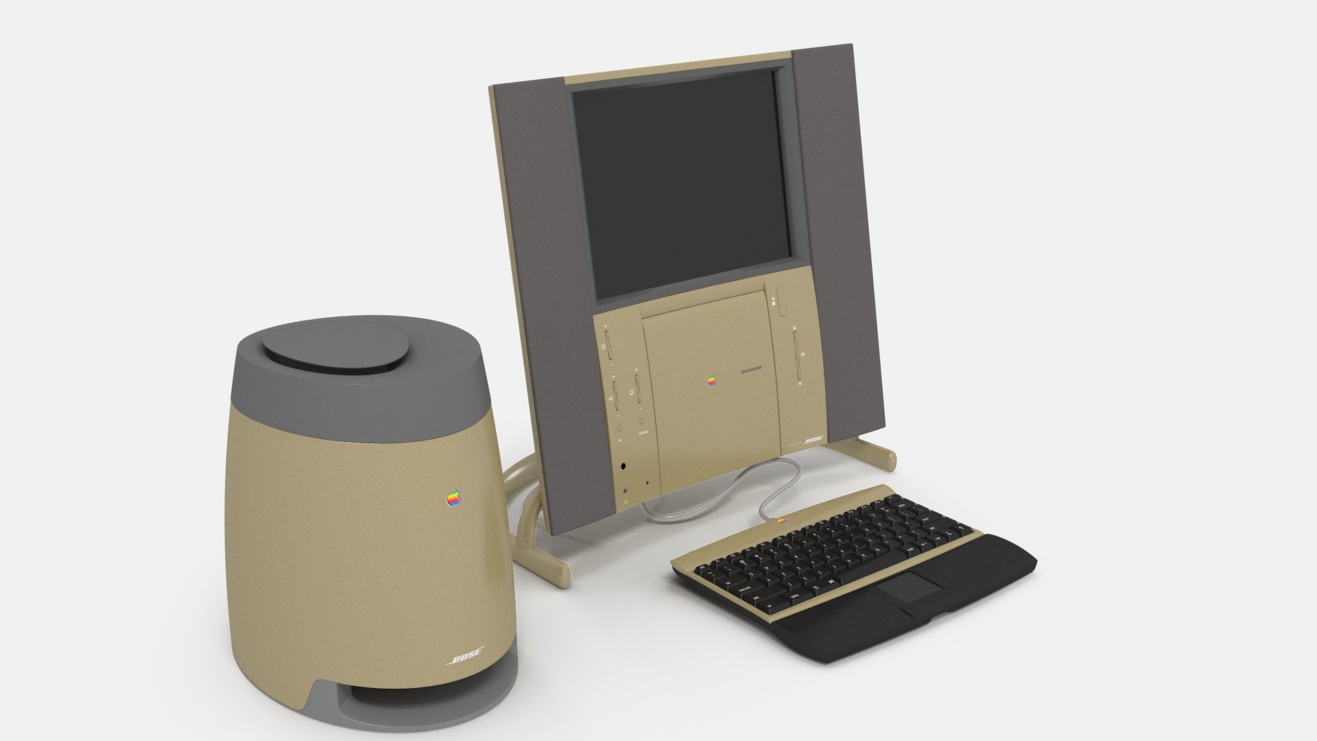 Vintage Apple 20th Anniversary Macintosh With Speakers And Keyboard 3D ...