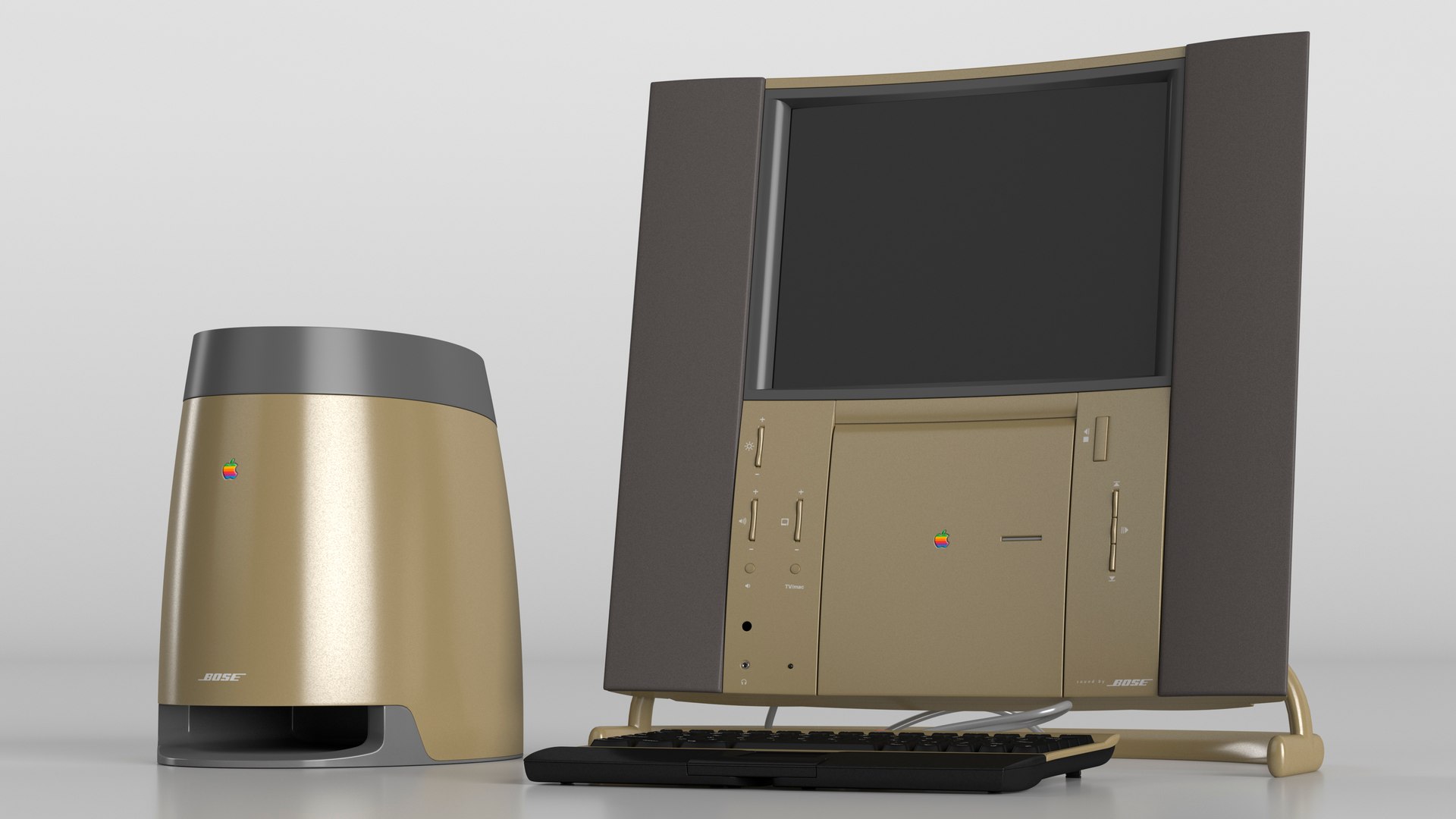 Vintage Apple 20th Anniversary Macintosh With Speakers And Keyboard 3D ...