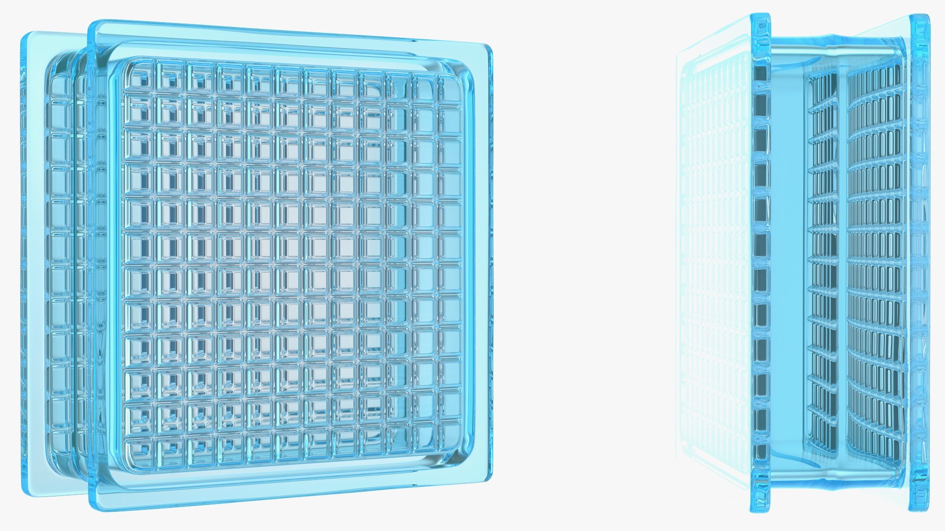 3D Quadra Glass Block Blue - TurboSquid 1830798