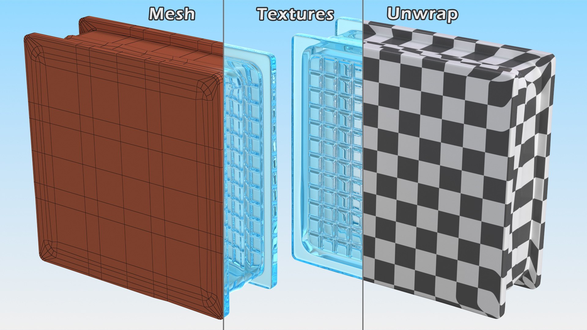 3D Quadra Glass Block Blue - TurboSquid 1830798