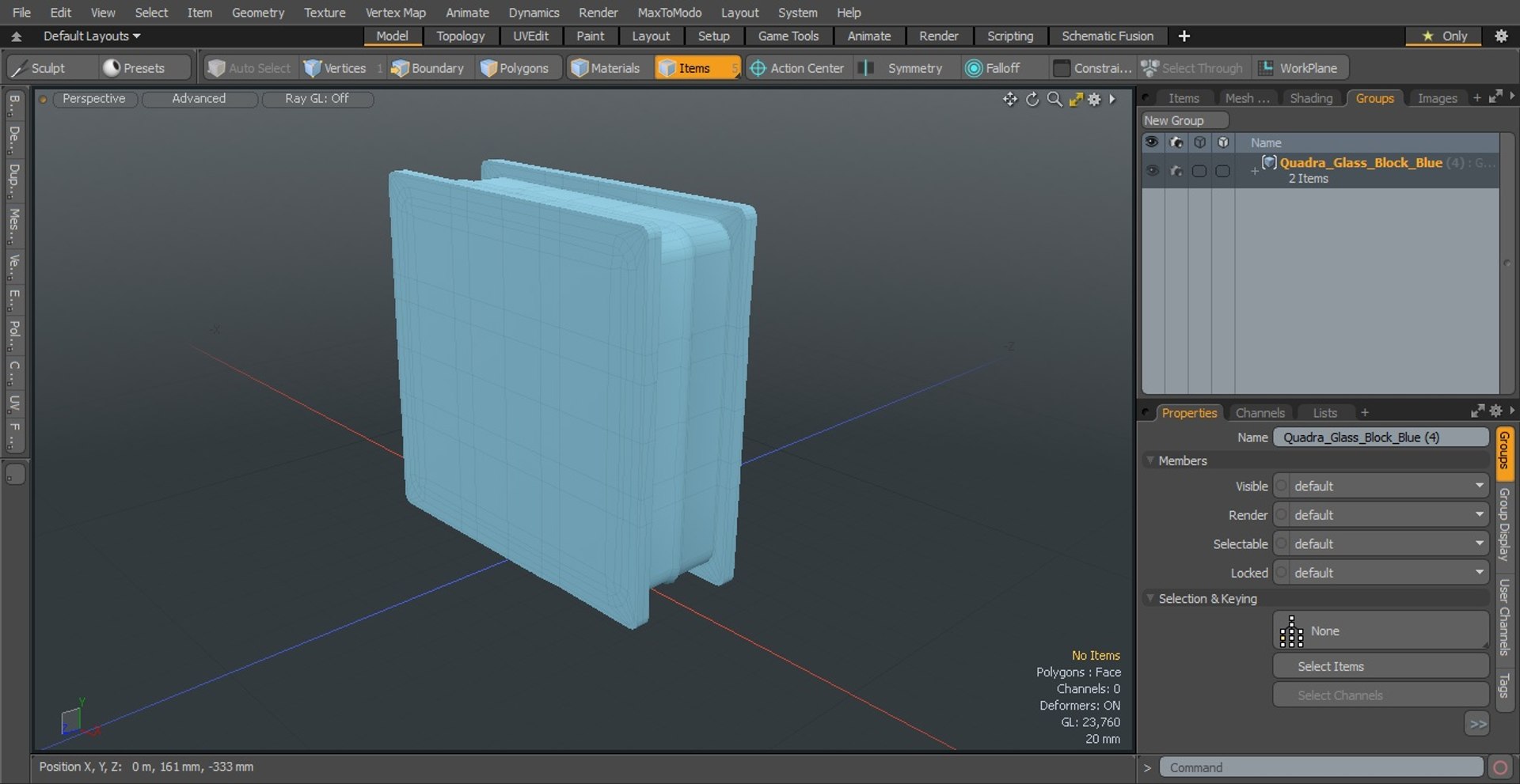 3D Quadra Glass Block Blue - TurboSquid 1830798