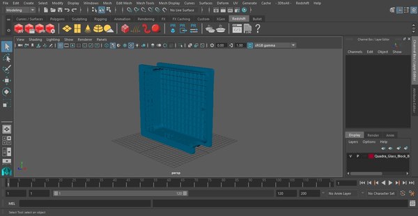 3D Quadra Glass Block Blue - TurboSquid 1830798