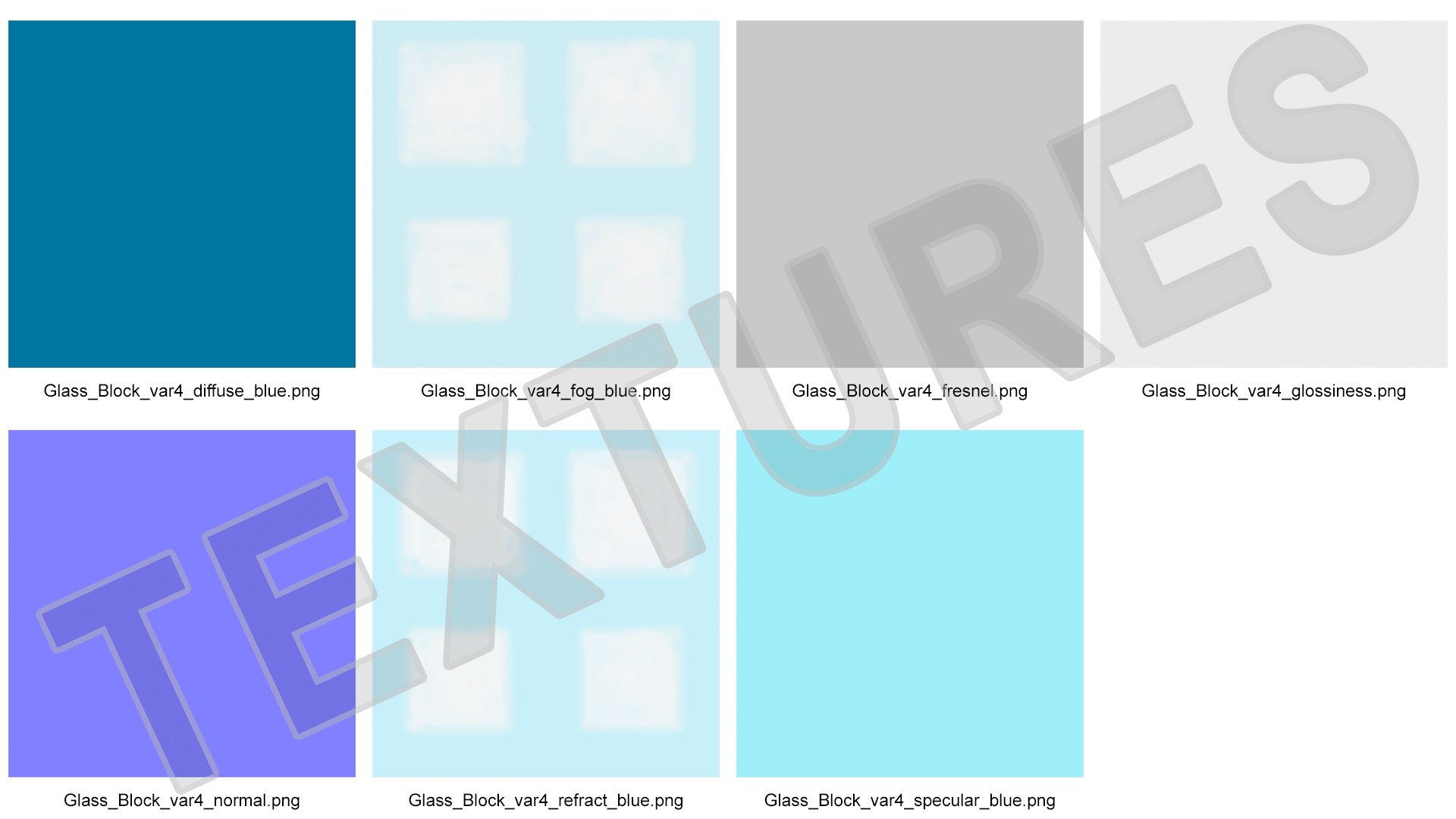 3D Quadra Glass Block Blue - TurboSquid 1830798