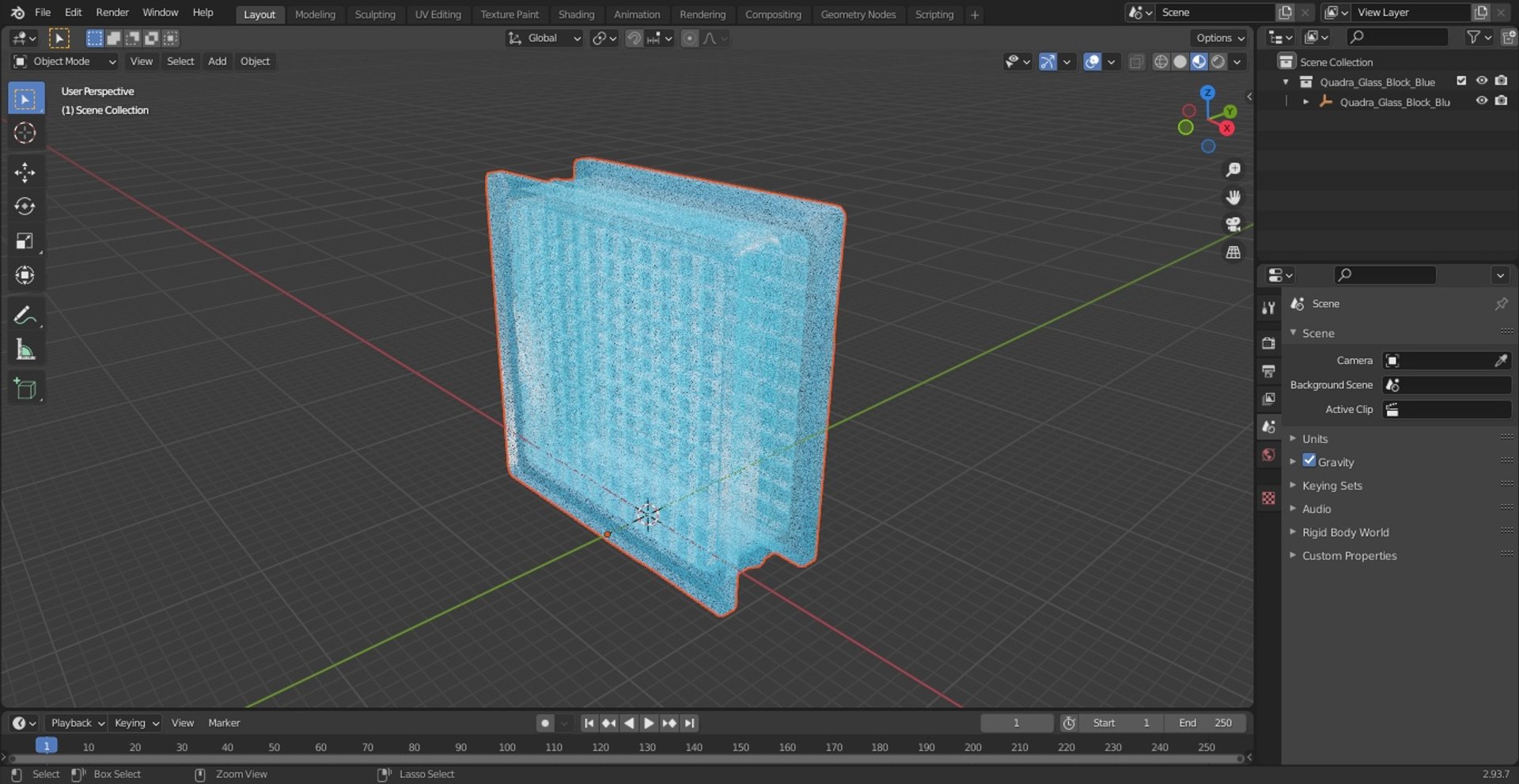 3D Quadra Glass Block Blue - TurboSquid 1830798