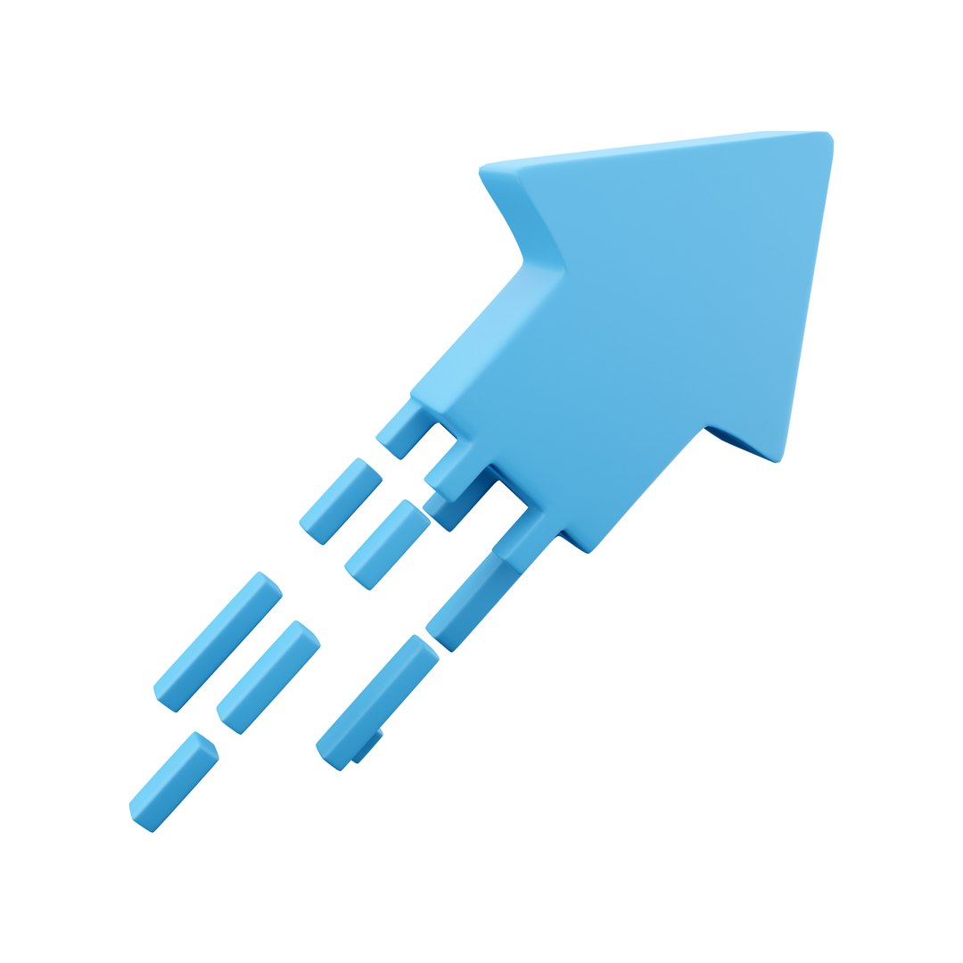 3D 3d Blue Arrow Icon Model - TurboSquid 2045446