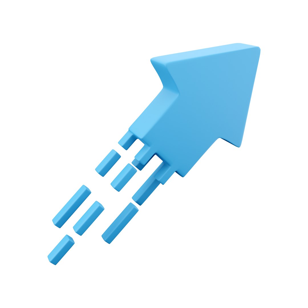 3D 3d Blue Arrow Icon Model - TurboSquid 2045446
