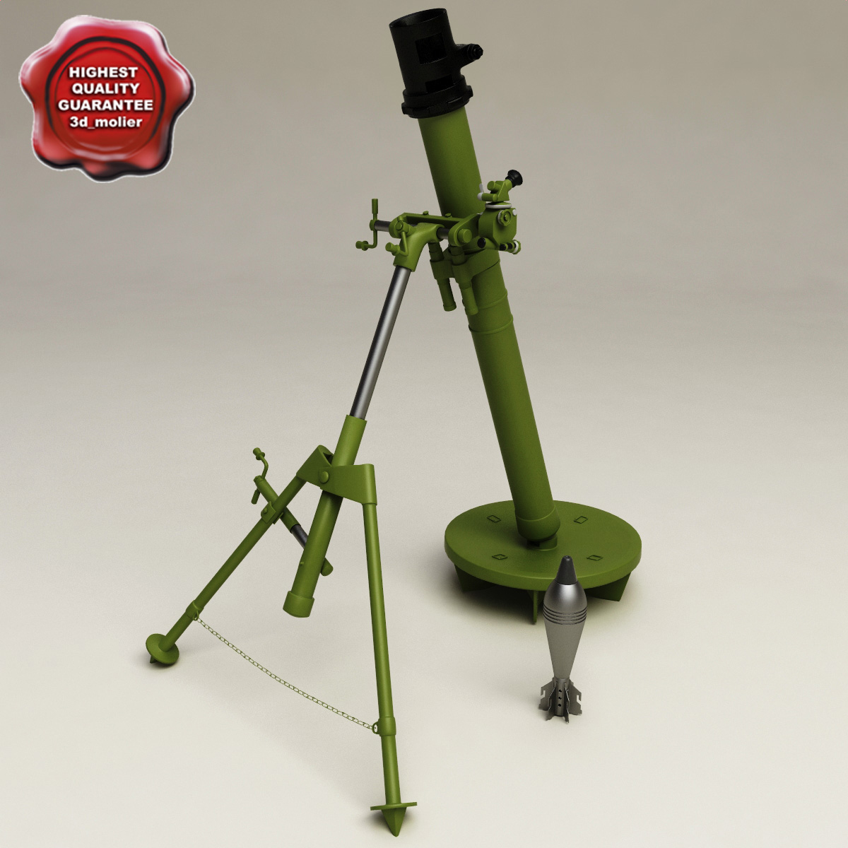 3d model mortar 2b14 podnos 82mm