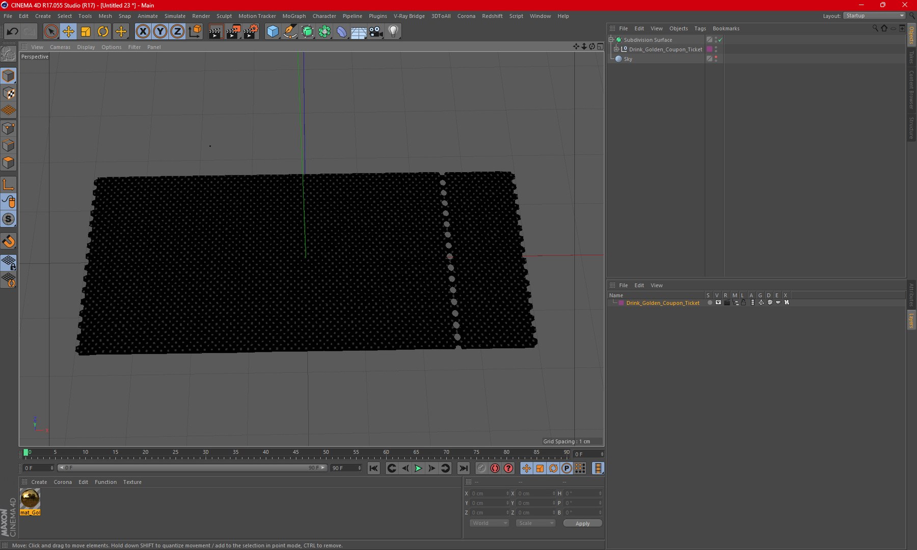 3D Model Drink Golden Coupon Ticket - TurboSquid 2238373