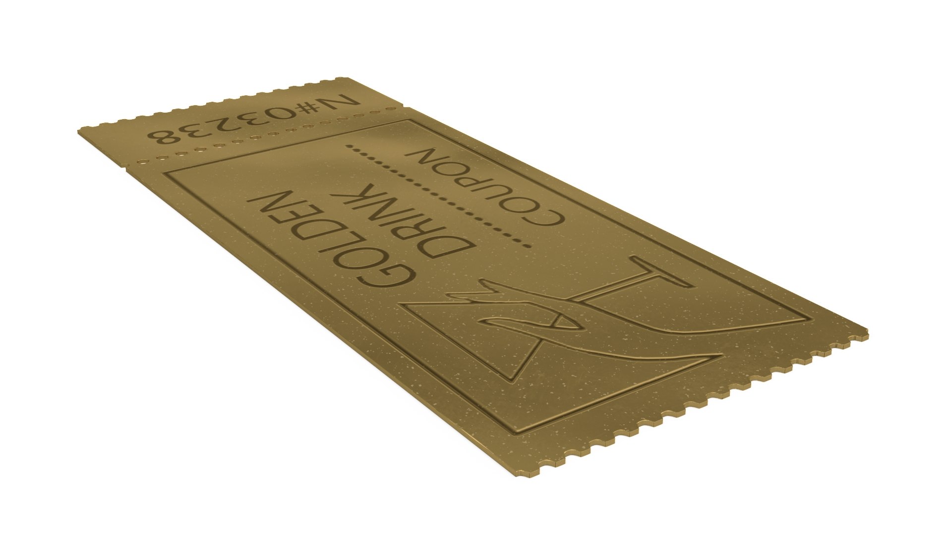 3D Model Drink Golden Coupon Ticket - TurboSquid 2238373