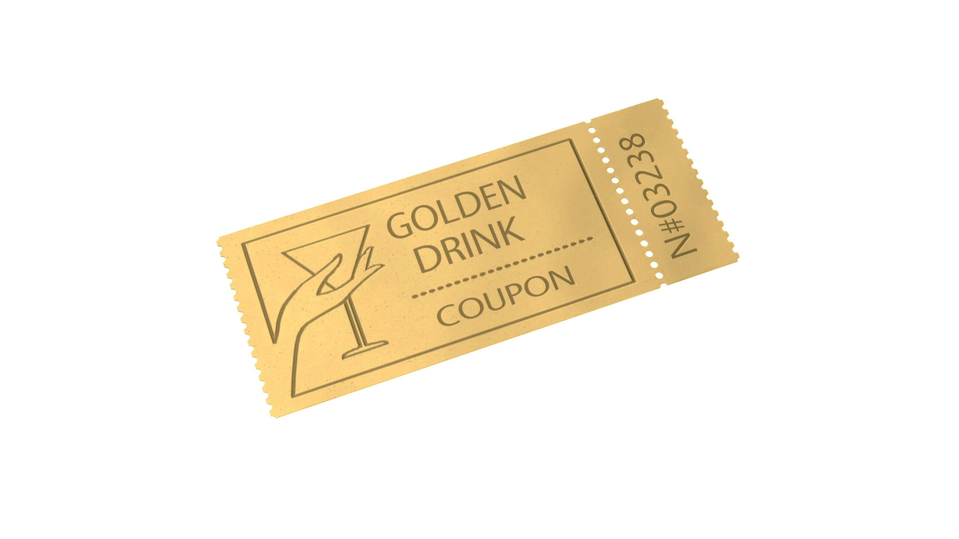 3D Model Drink Golden Coupon Ticket - TurboSquid 2238373