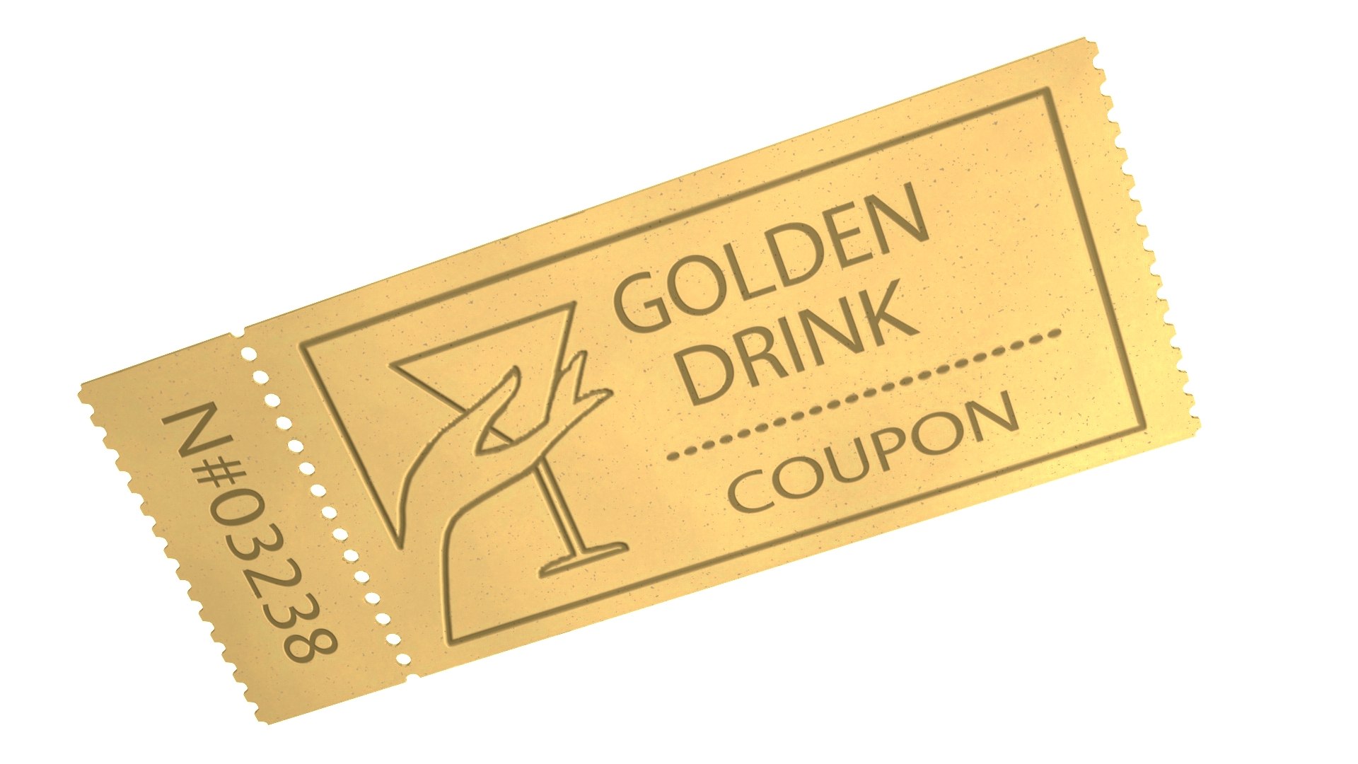 3D Model Drink Golden Coupon Ticket - TurboSquid 2238373