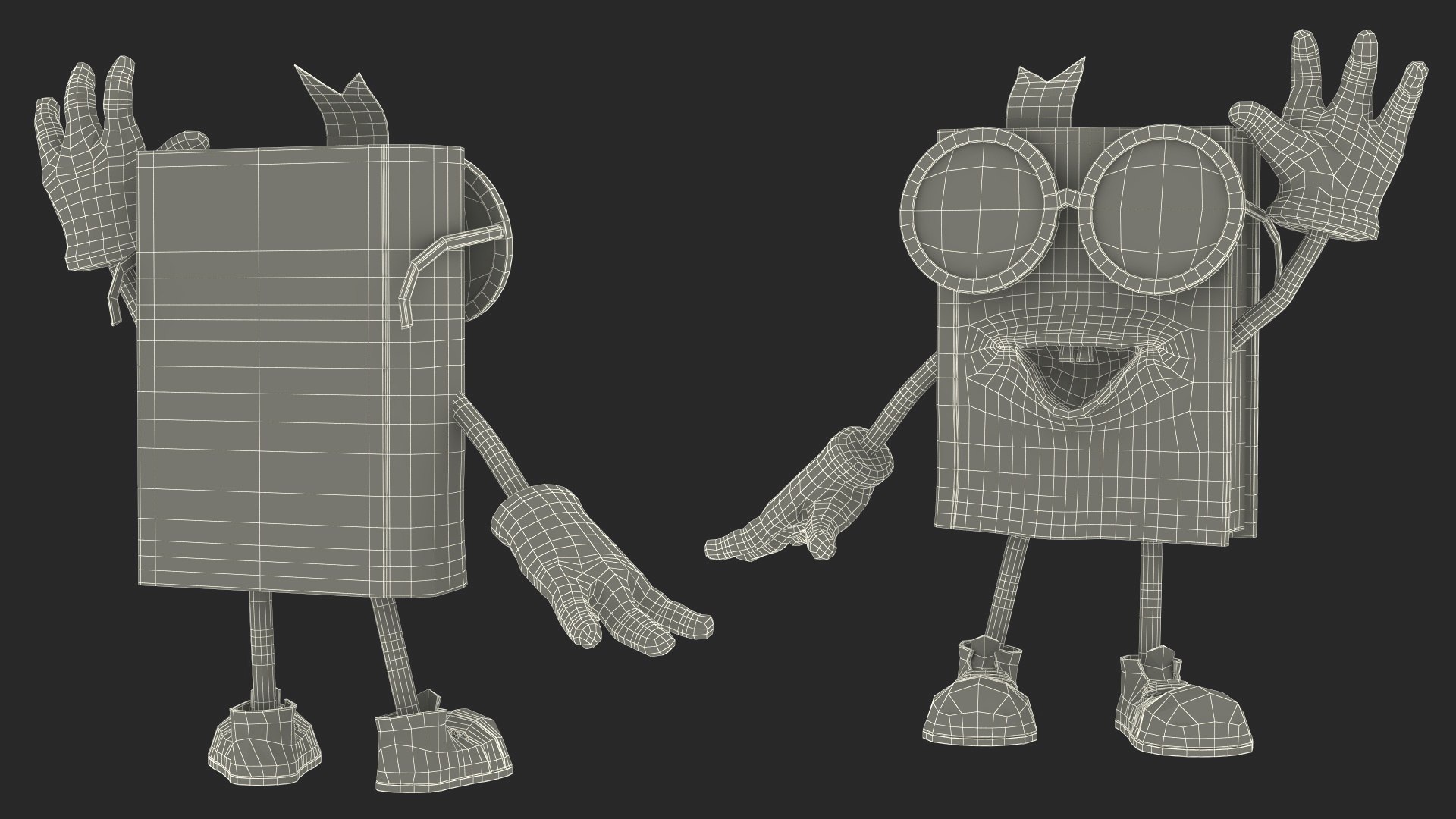 Cartoon Book Yellow Welcoming Pose Model - TurboSquid 2130641