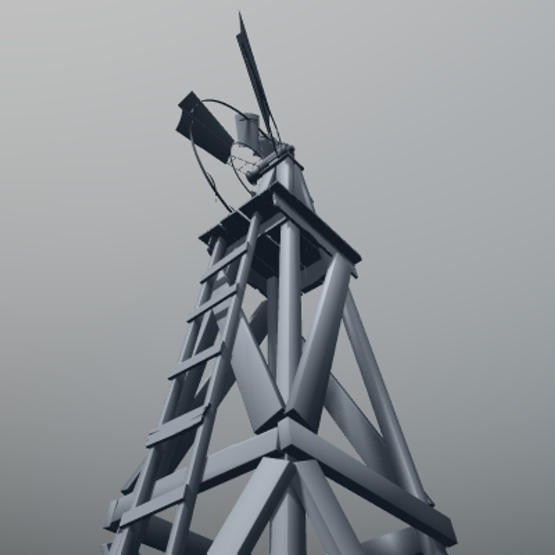 3d Old Farm Windmill