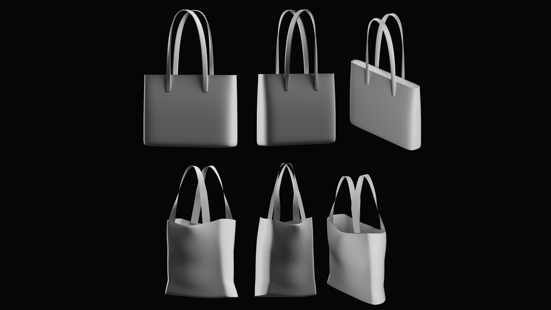 Tote Bag Basemesh Collection 3D - TurboSquid 2230535