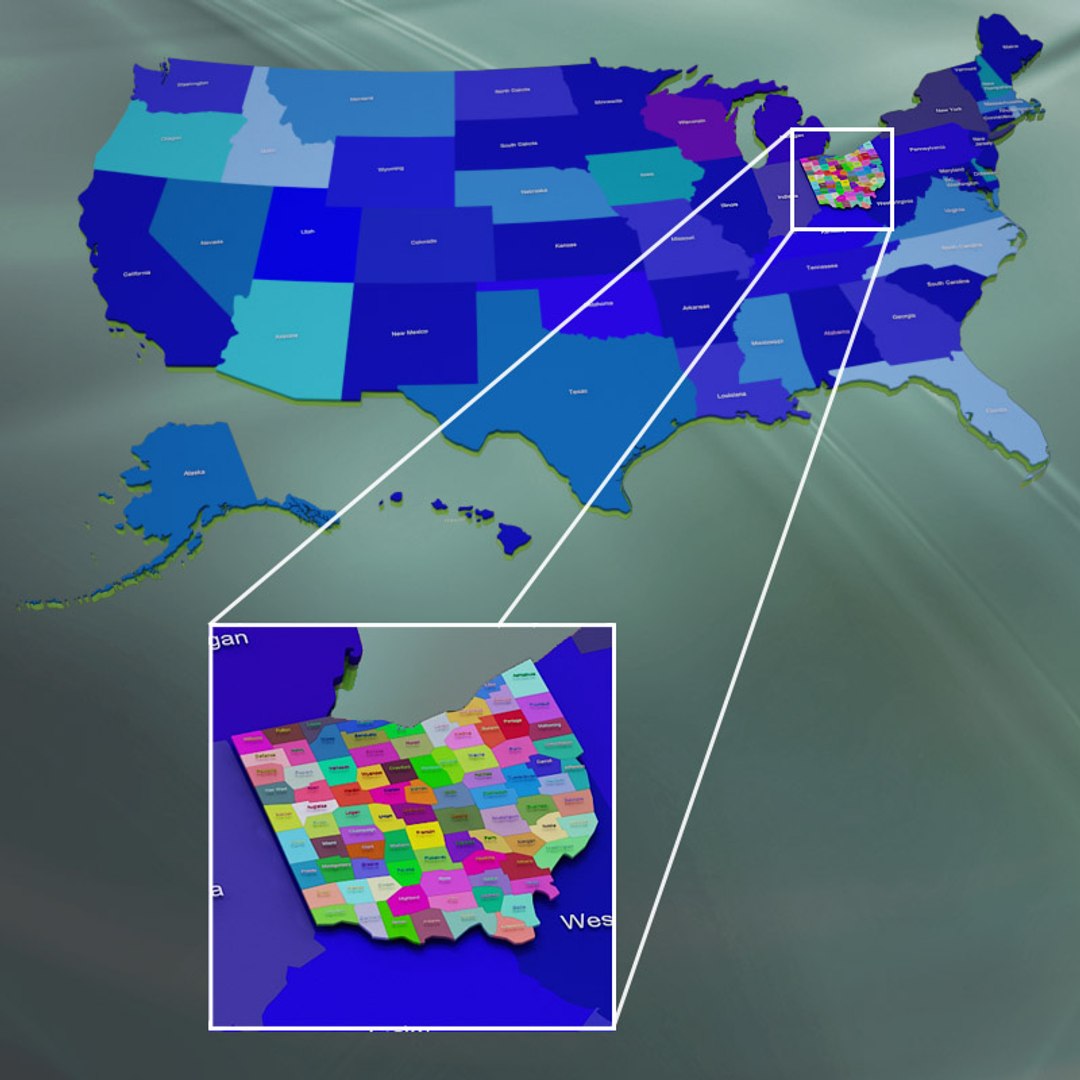 3d model usa counties
