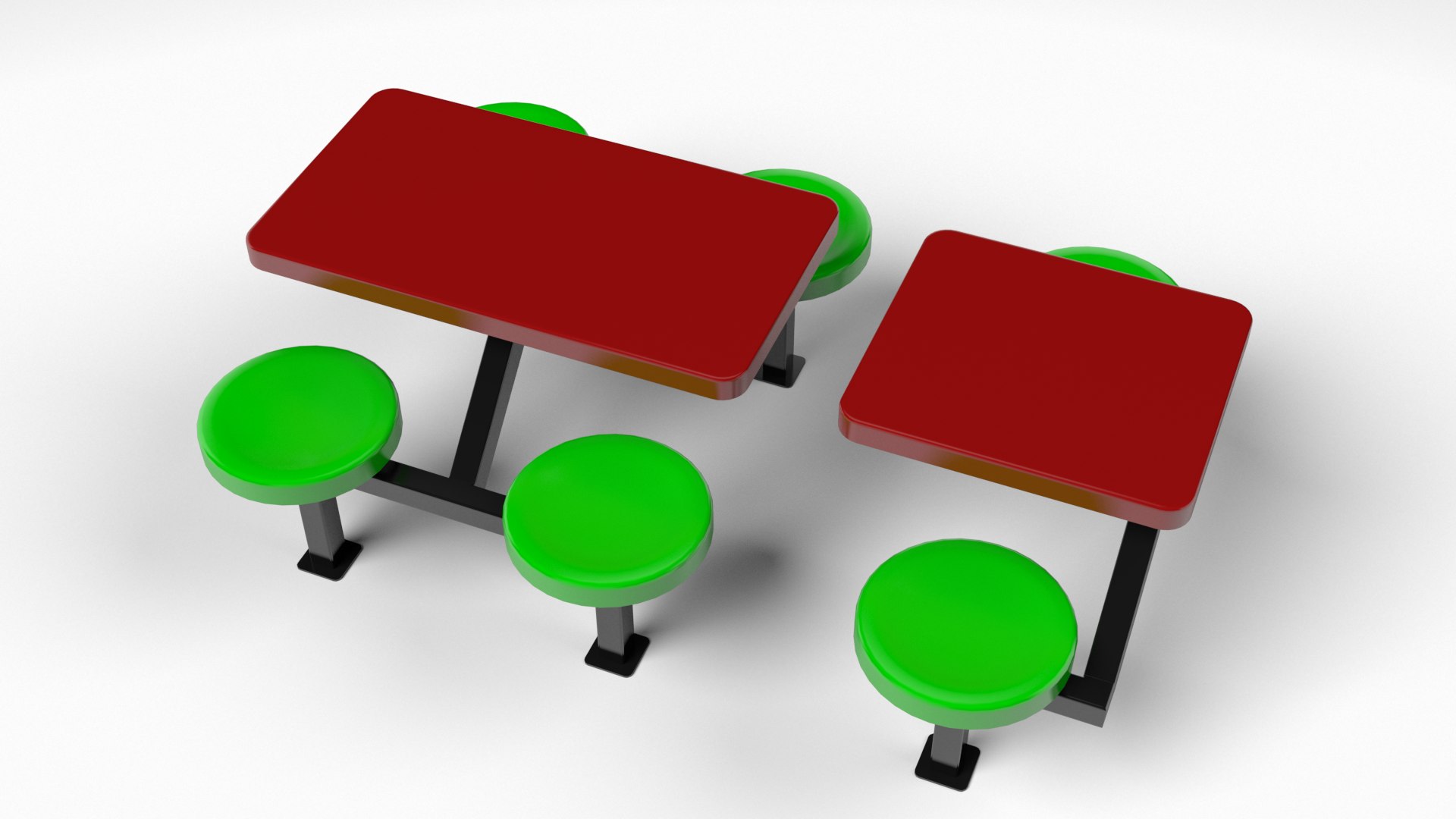 3D Cafeteria Table With Seats Model - TurboSquid 1832188