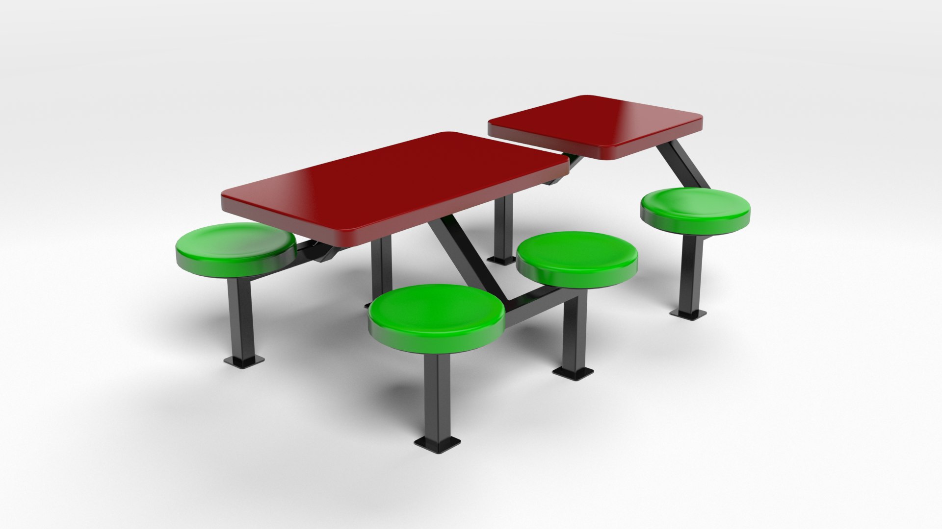 3D Cafeteria Table With Seats Model - TurboSquid 1832188