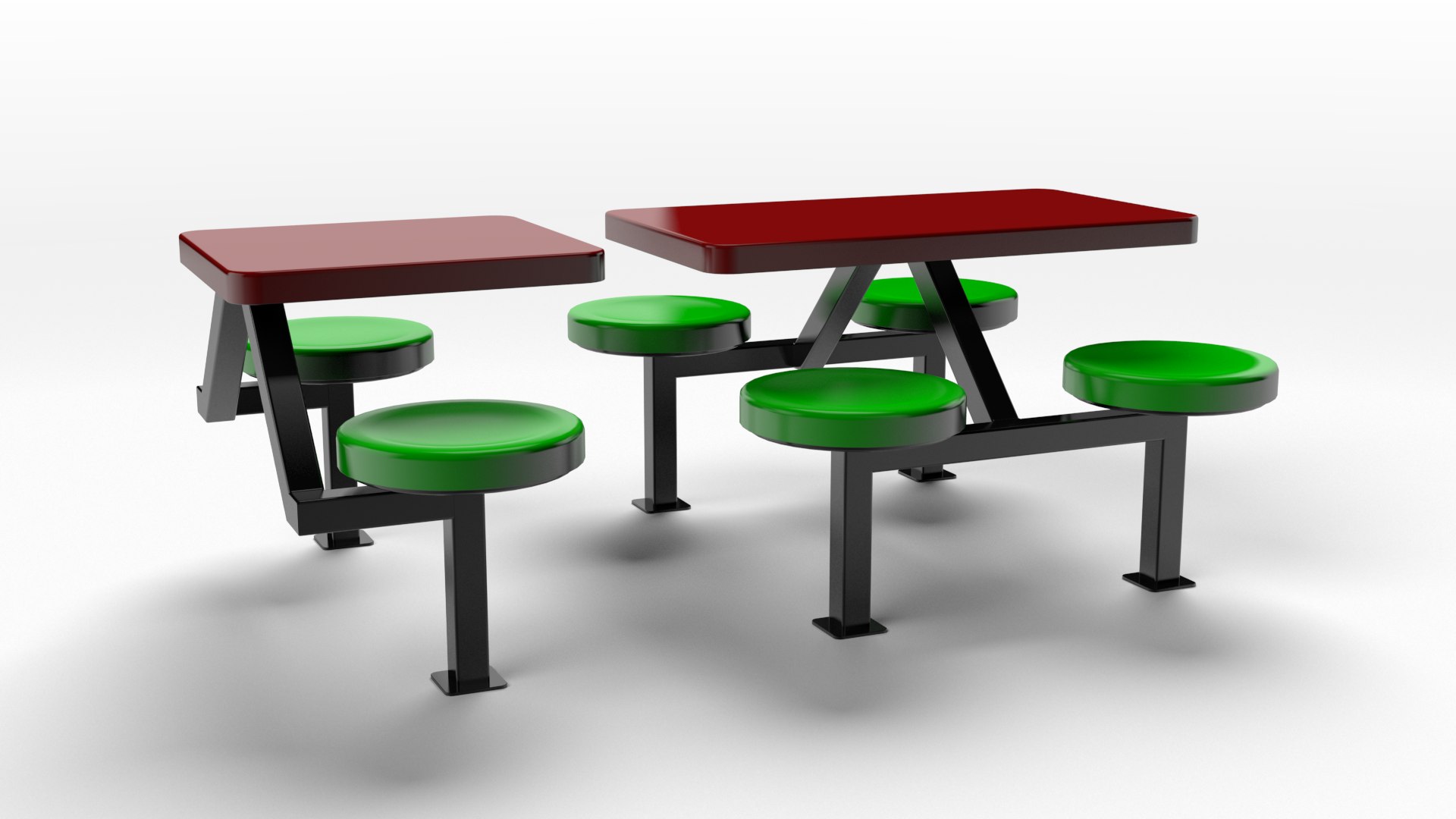 3D Cafeteria Table With Seats Model - TurboSquid 1832188