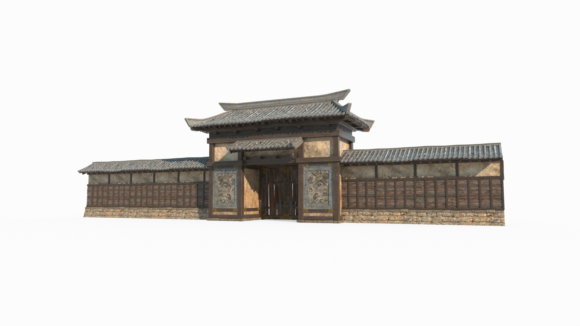 Asian Ancient Architecture Courtyard Gate 3D Model - TurboSquid 2351463