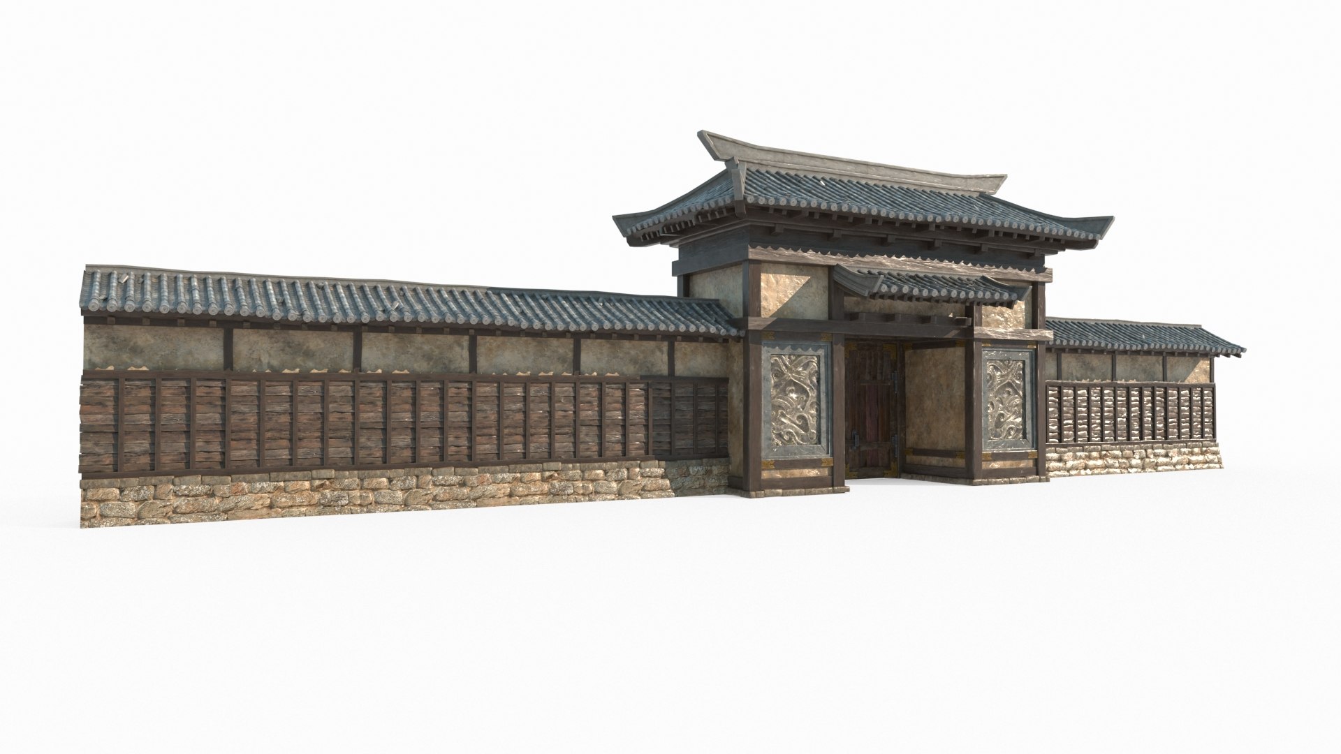 Asian Ancient Architecture Courtyard Gate 3D Model - TurboSquid 2351463