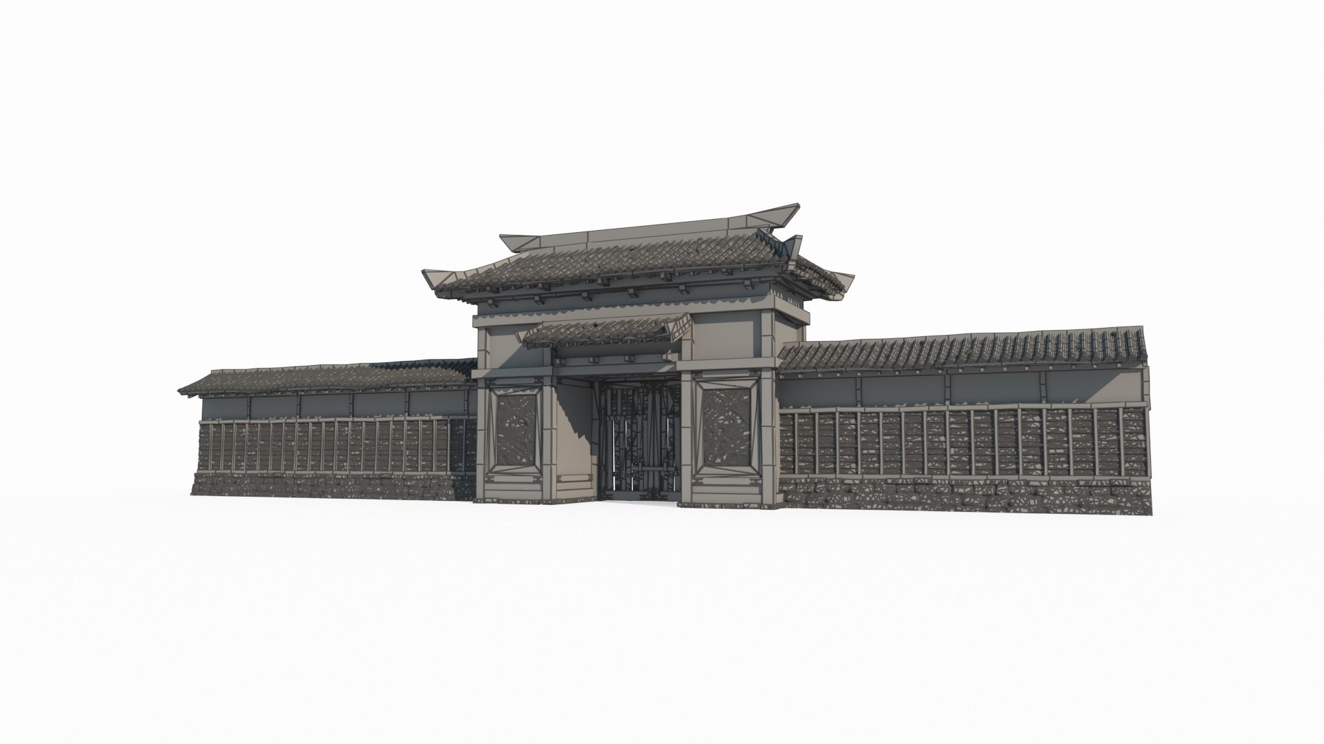 Asian Ancient Architecture Courtyard Gate 3D Model - TurboSquid 2351463