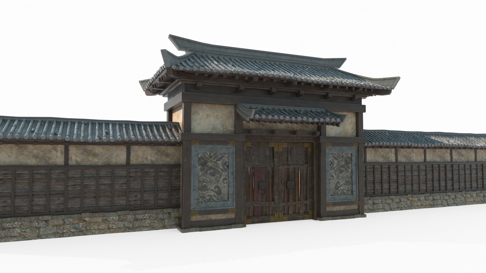 Asian Ancient Architecture Courtyard Gate 3D Model - TurboSquid 2351463