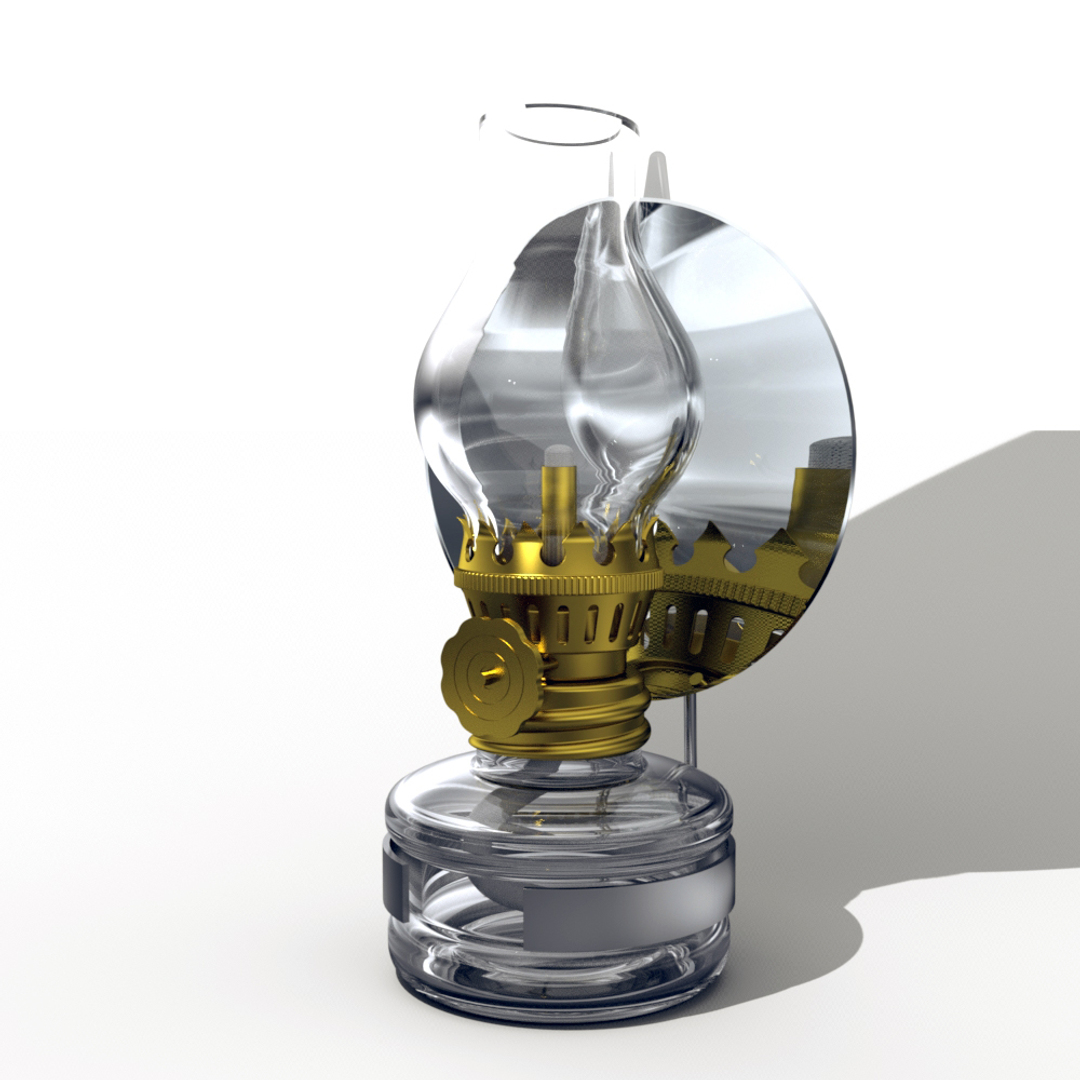 Vintage Oil Lamp 3d Ige