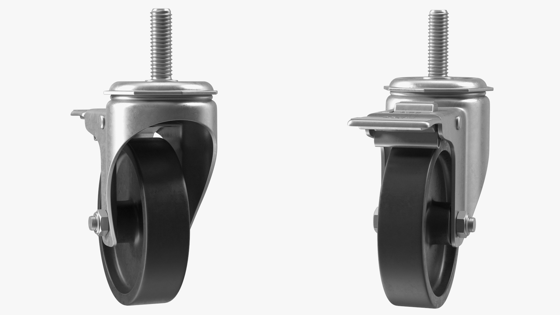 Swivel Threaded Stem Caster with Brake model - TurboSquid 1788409