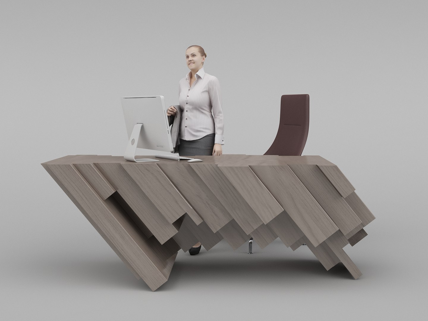3D Reception Desk - 044 model - TurboSquid 1994129