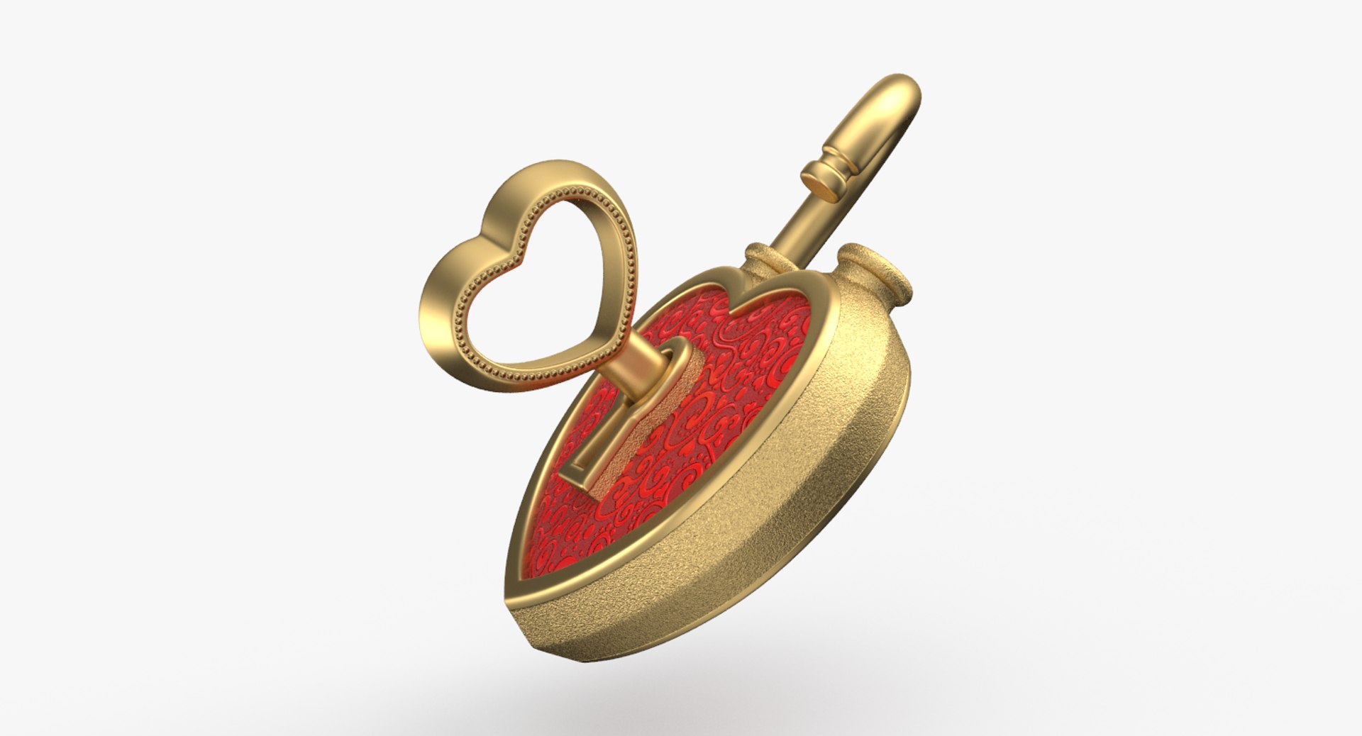 3D Model Heart Lock Gold - TurboSquid 1243488