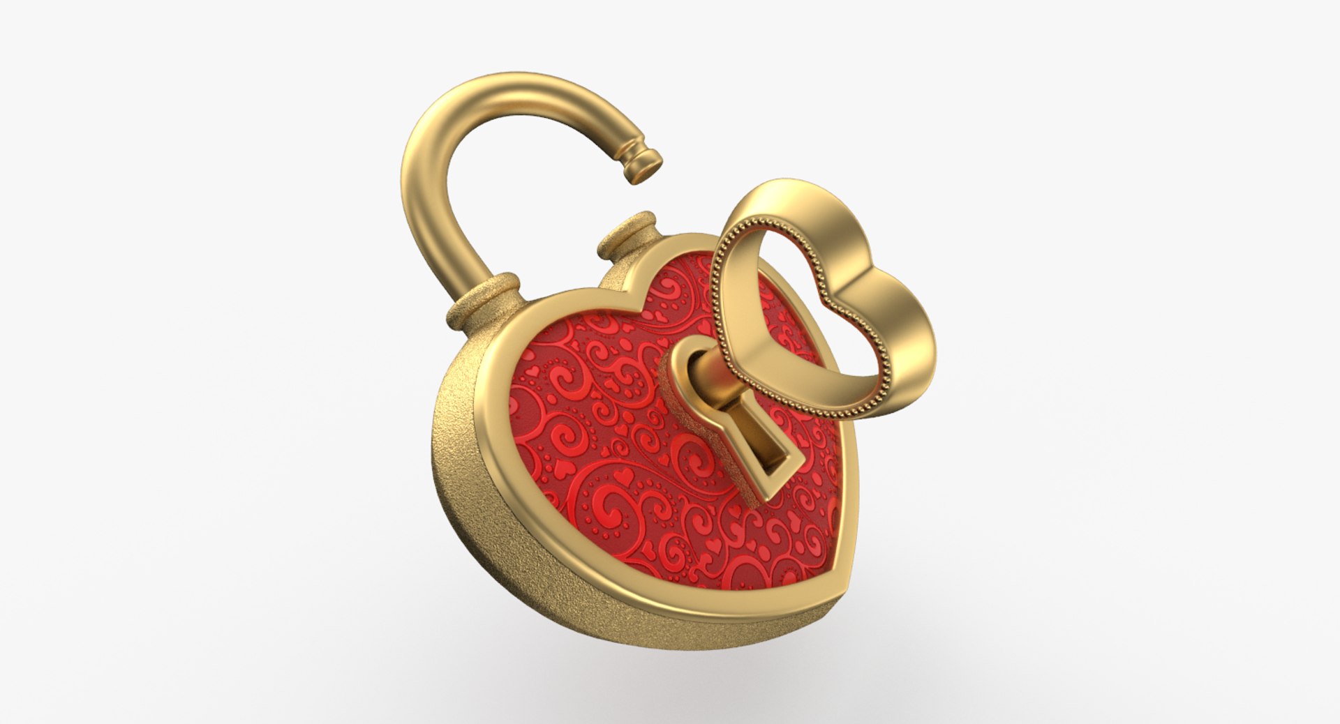 3D Model Heart Lock Gold - TurboSquid 1243488
