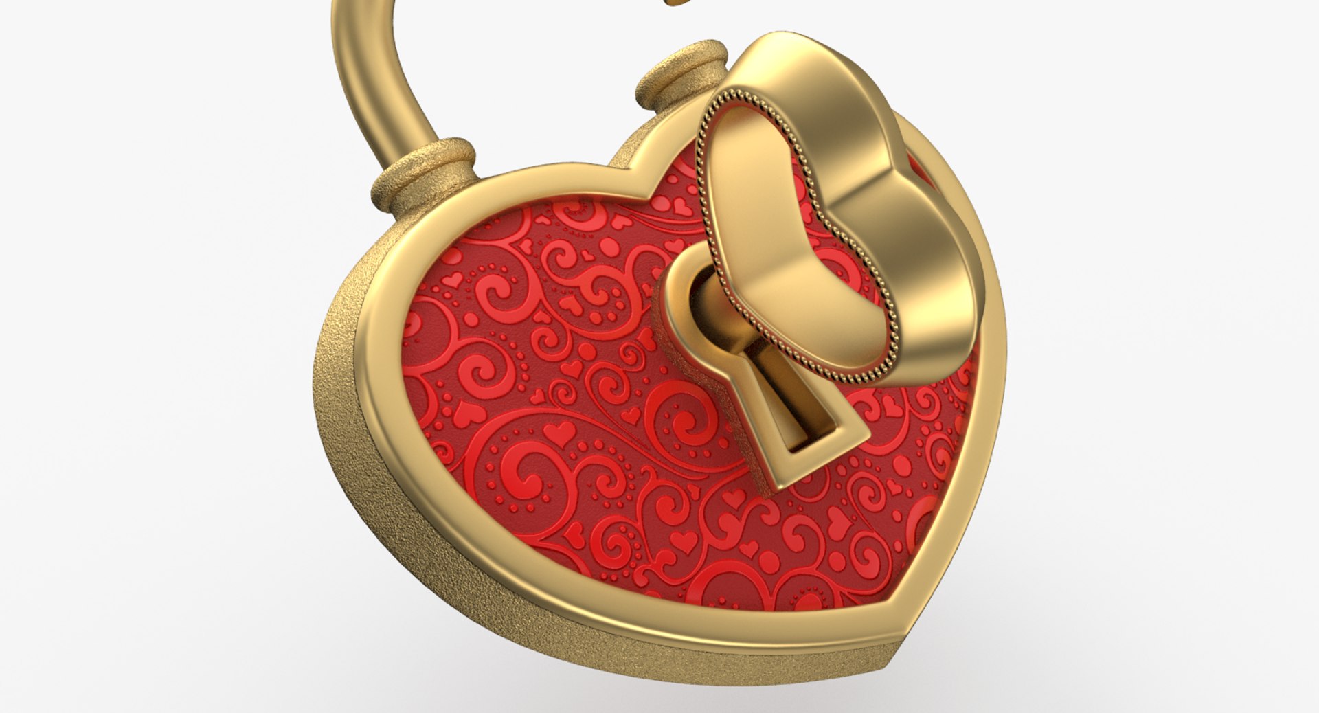 3D Model Heart Lock Gold - TurboSquid 1243488
