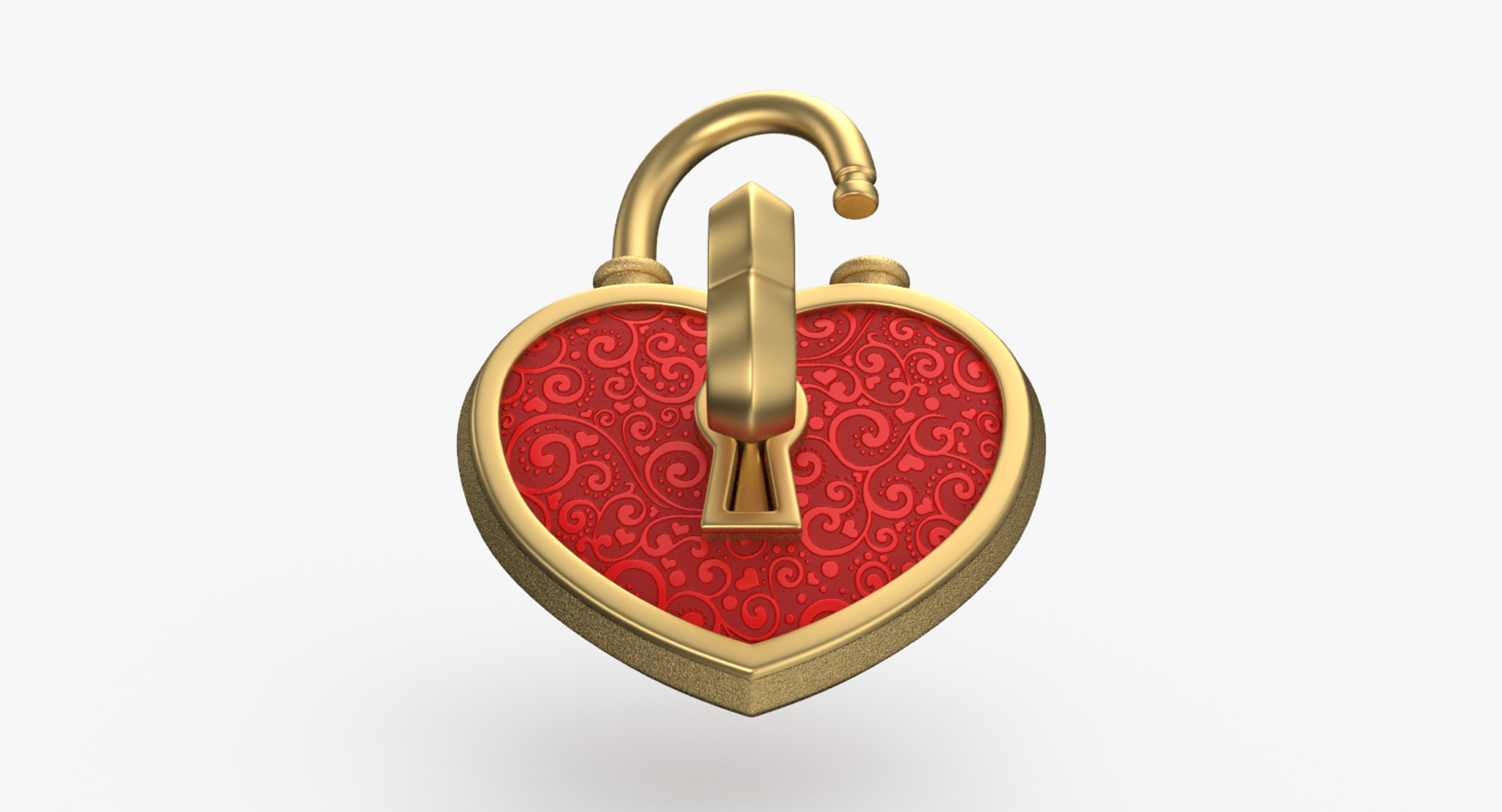3D Model Heart Lock Gold - TurboSquid 1243488