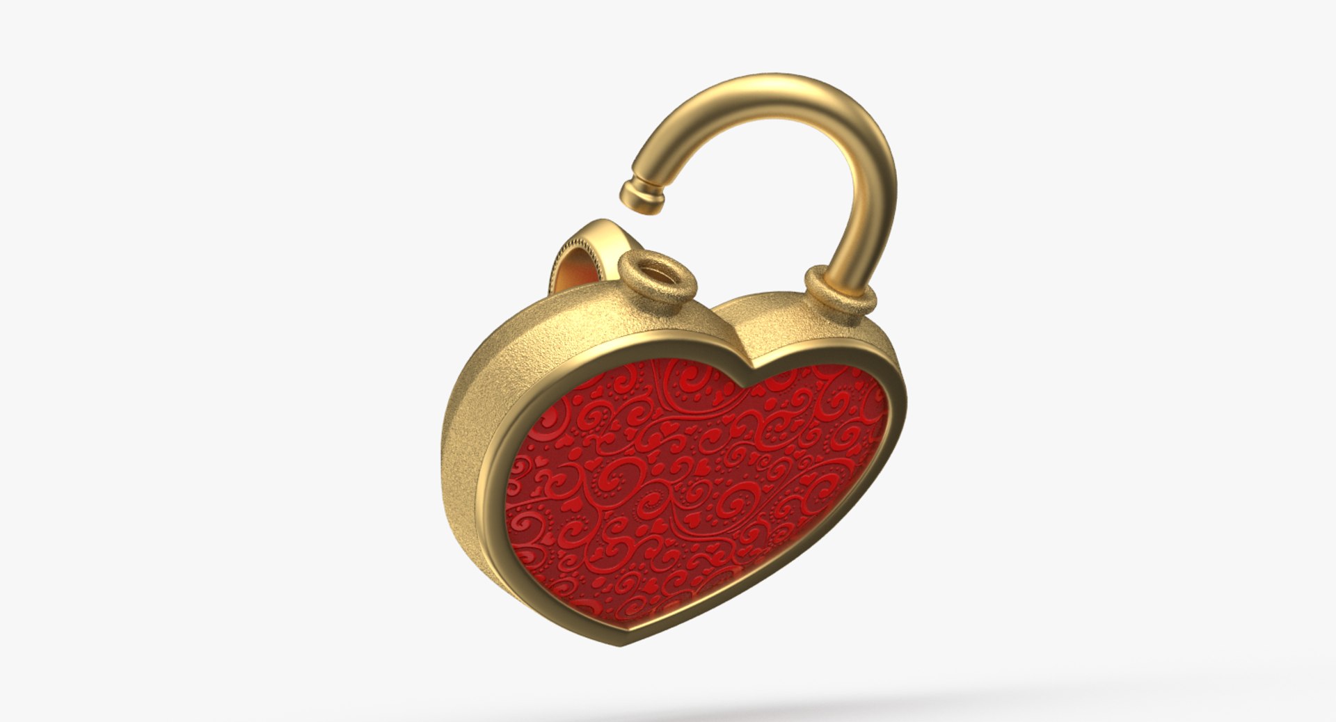 3D Model Heart Lock Gold - TurboSquid 1243488