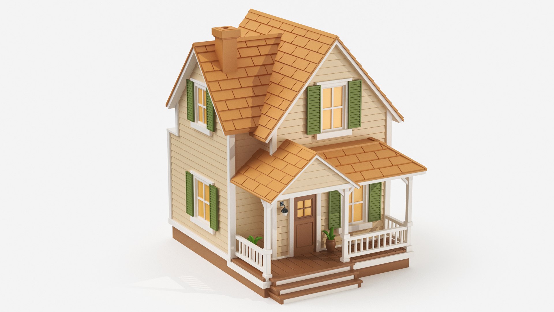 Cartoonish Wooden House Low Poly 3D Model 03 Model - TurboSquid 2518195