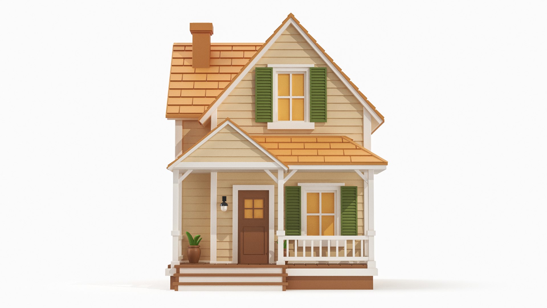 Cartoonish Wooden House Low Poly 3D Model 03 Model - TurboSquid 2518195