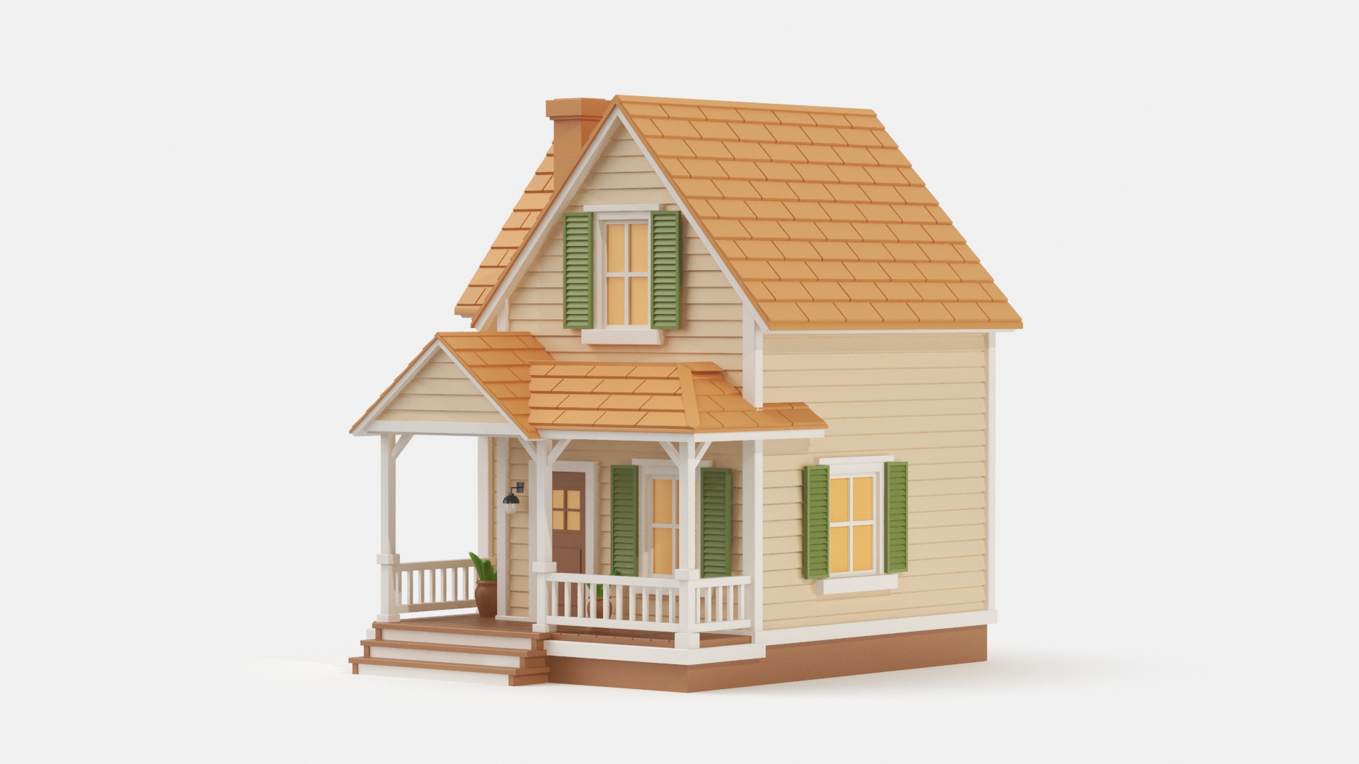Cartoonish Wooden House Low Poly 3D Model 03 Model - TurboSquid 2518195