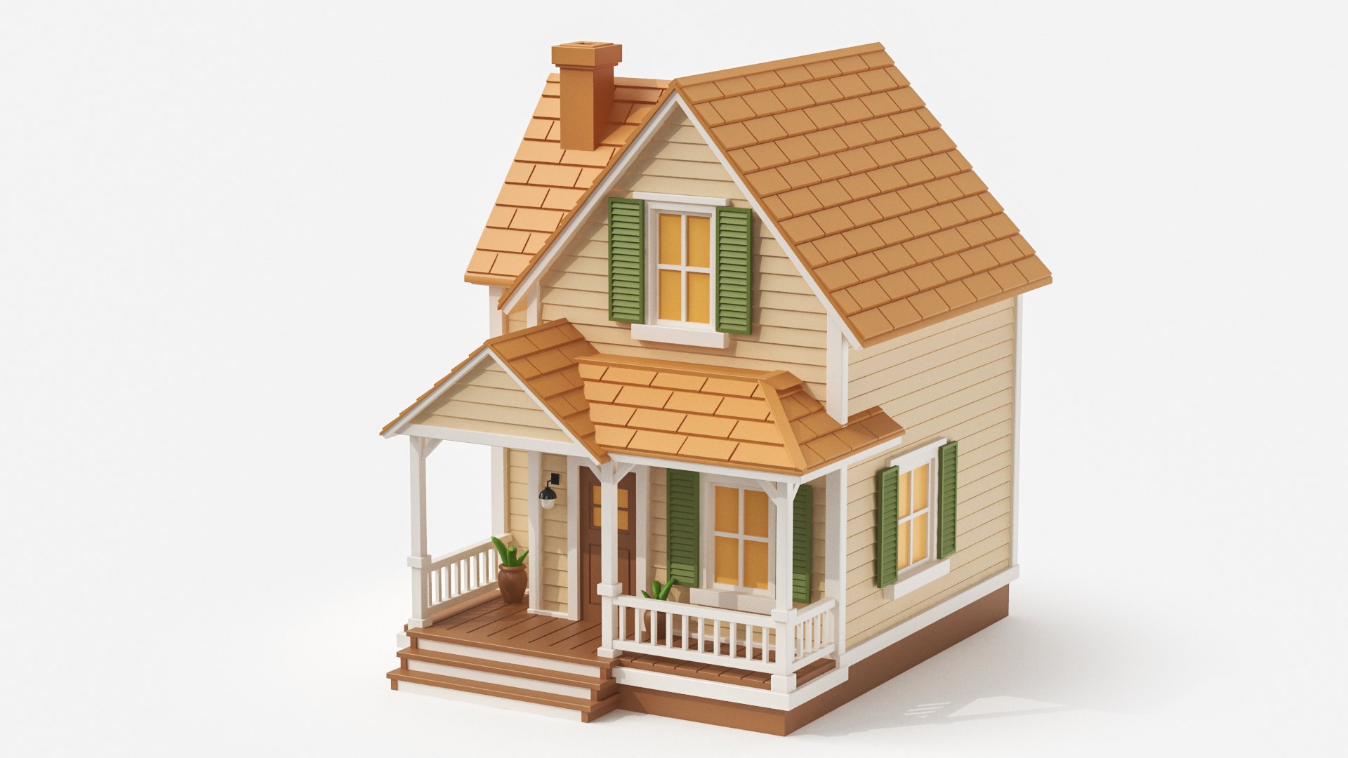 Cartoonish Wooden House Low Poly 3D Model 03 Model - TurboSquid 2518195