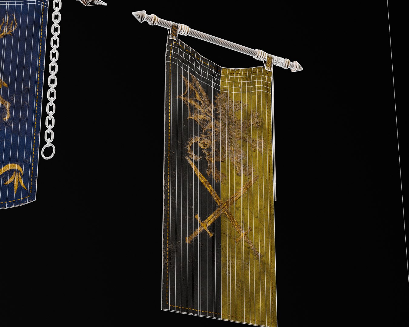 Set Modular Of Medieval Banners 3D Model - TurboSquid 2355709