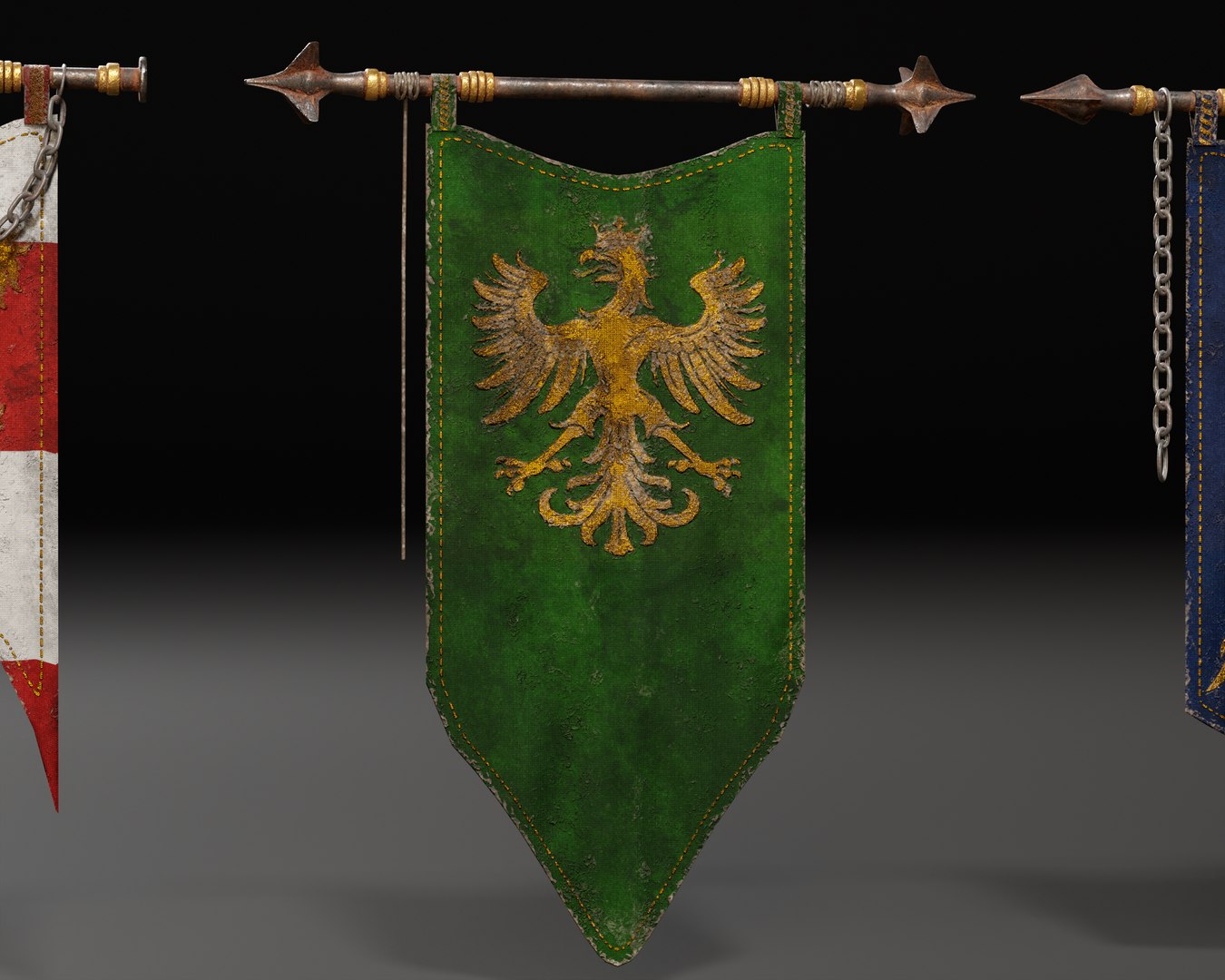 Set Modular Of Medieval Banners 3D Model - TurboSquid 2355709