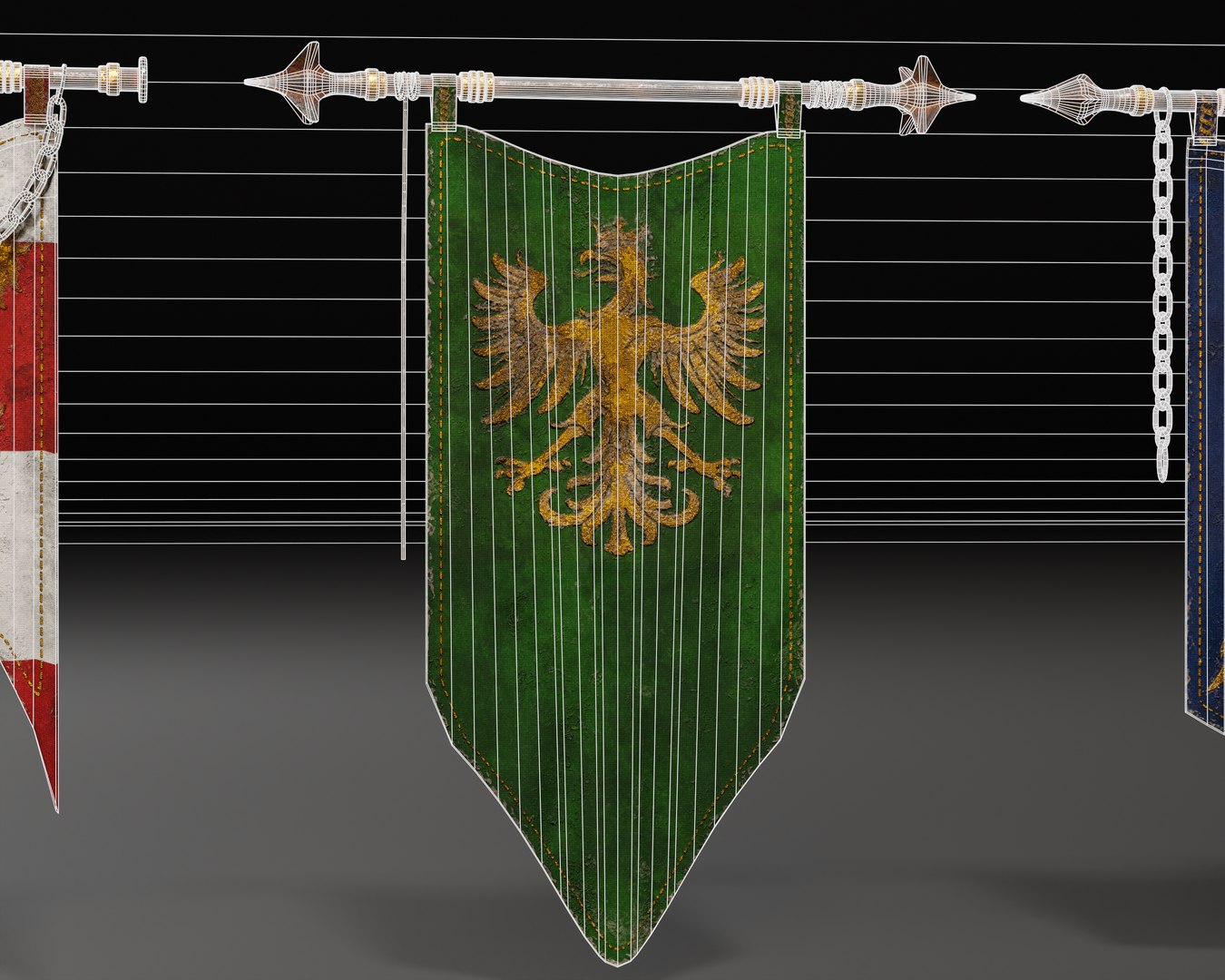 Set Modular Of Medieval Banners 3D Model - TurboSquid 2355709