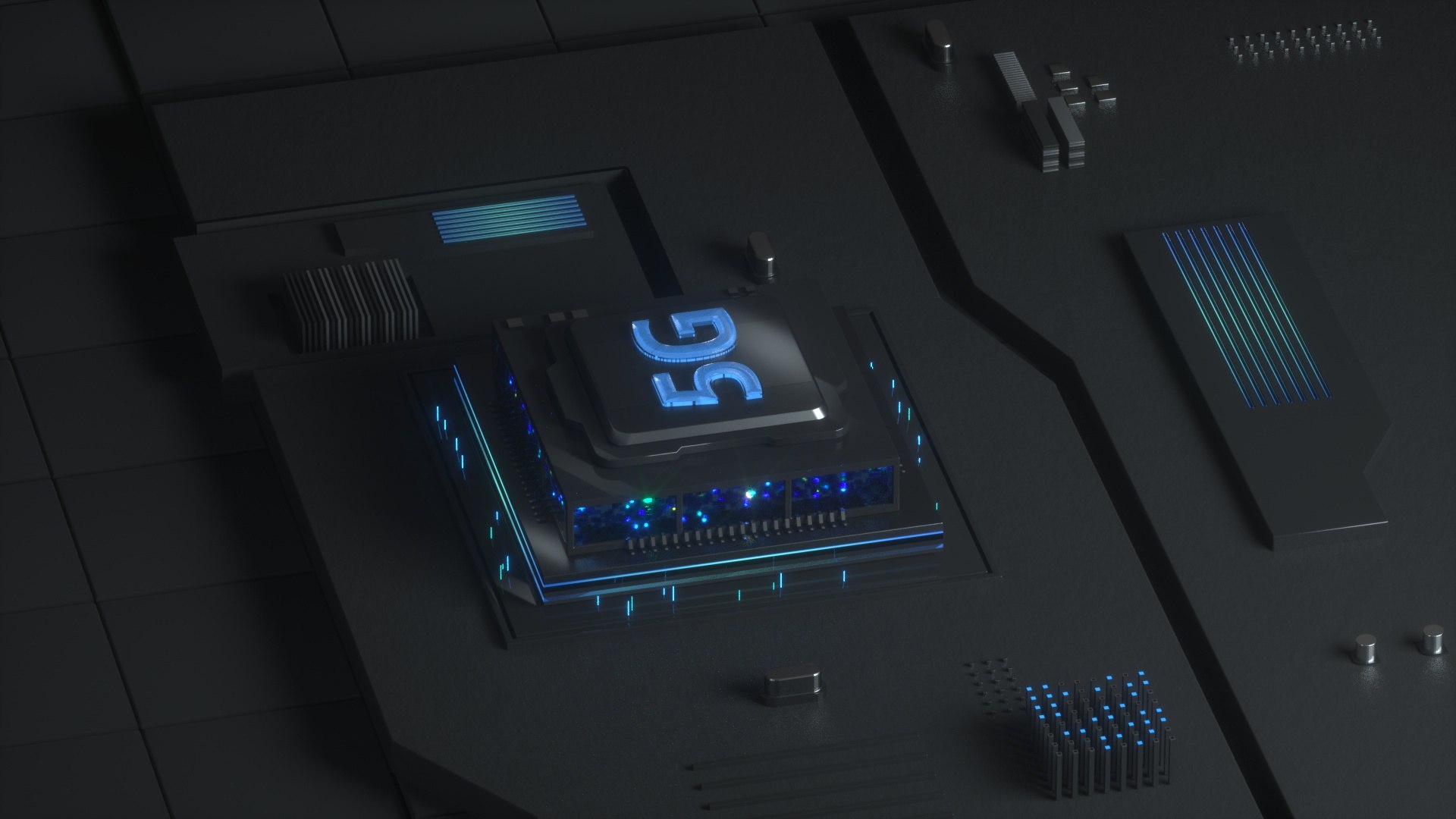 C4D Octane CPU Chip Core Capacitance Scifi Circuit Board 3D - TurboSquid 1817439