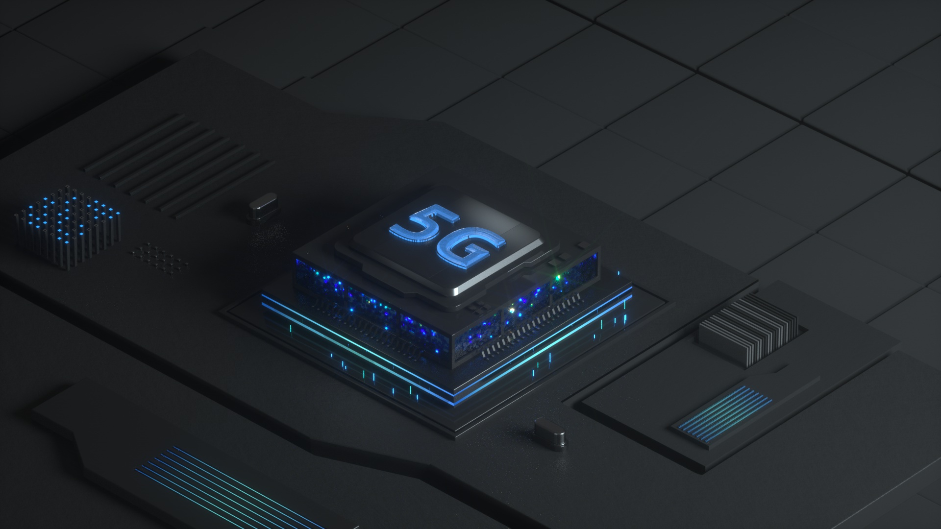 C4D Octane CPU Chip Core Capacitance Scifi Circuit Board 3D ...